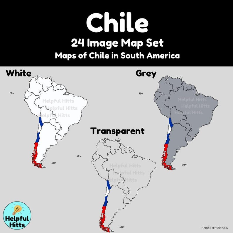 Chile Map Clip Art Set: South America Geography (24 PNG Images) - Etsy