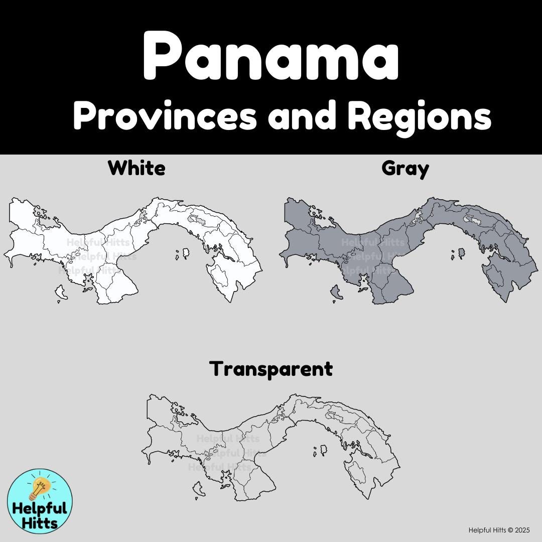 Panama Map Set- Clip Art for Teachers, Geography, Social Studies ...