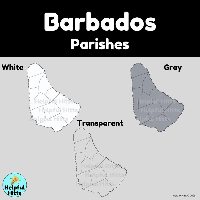 Barbados Map Clip Art Set: Caribbean Geography (10 PNG Images) - Etsy ...