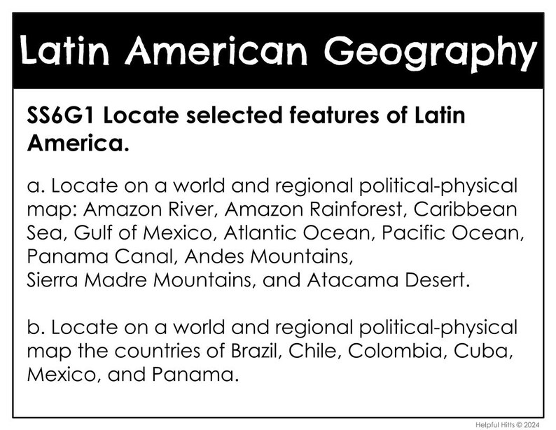 Latin America Maps for Labeling SS6G1 - Etsy