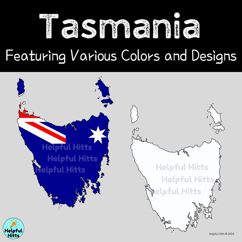 Tasmania Map Set Clip Art (25 PNG Images) - Etsy