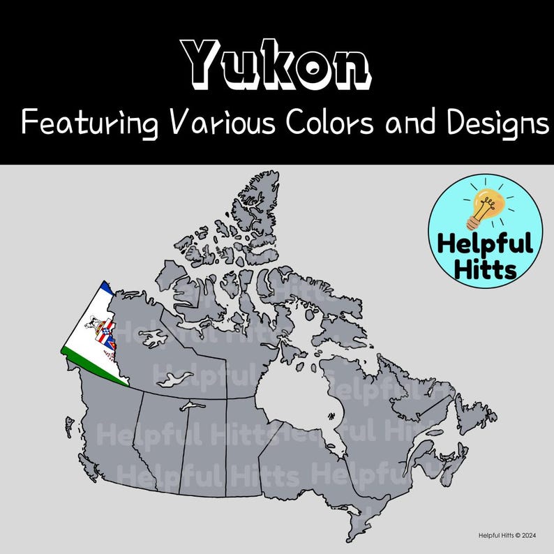 Yukon Map Set Clipart- Clipart for Teachers, Geography, Social Studies ...