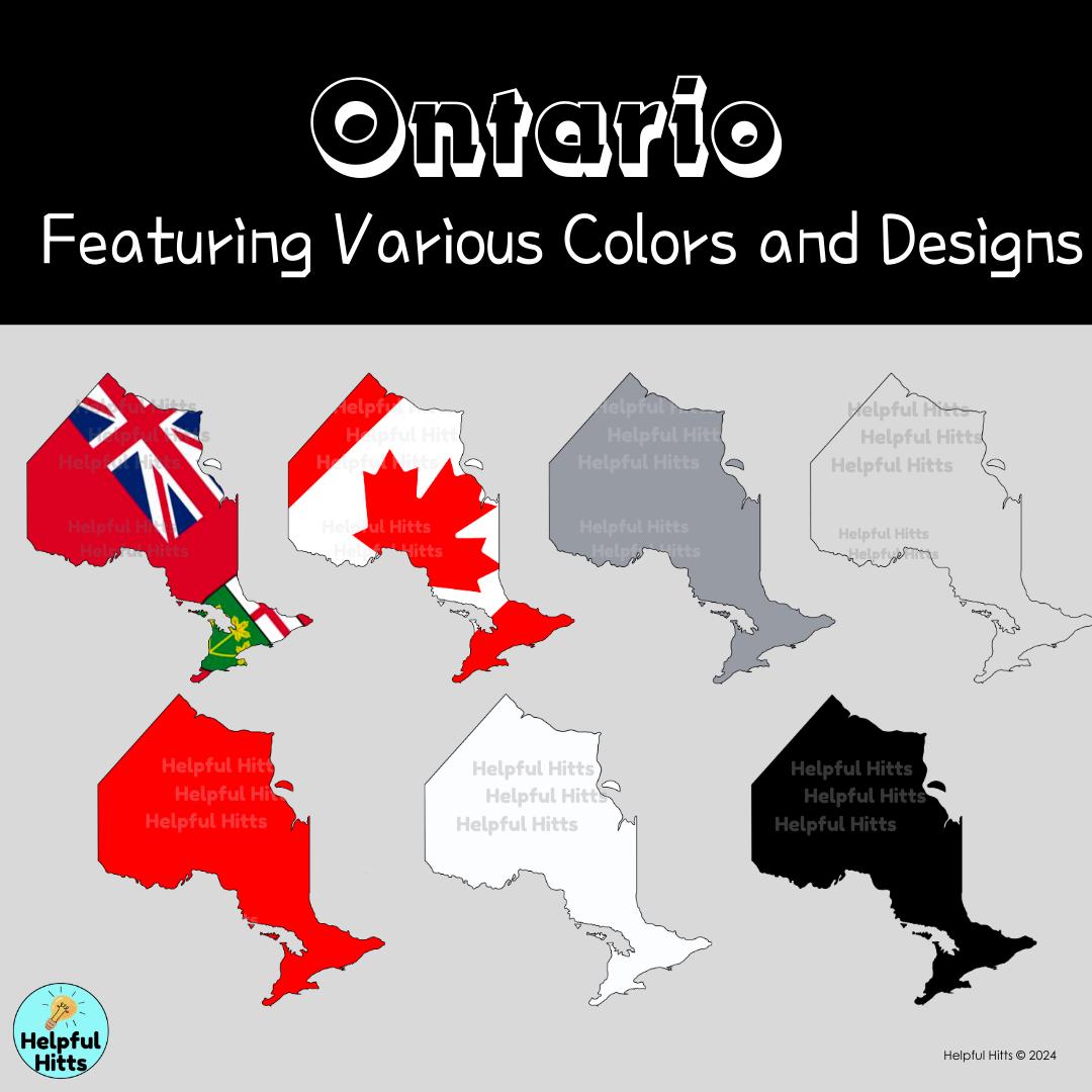 Ontario Map Set- Clip Art for Teachers, Geography, North America Map ...