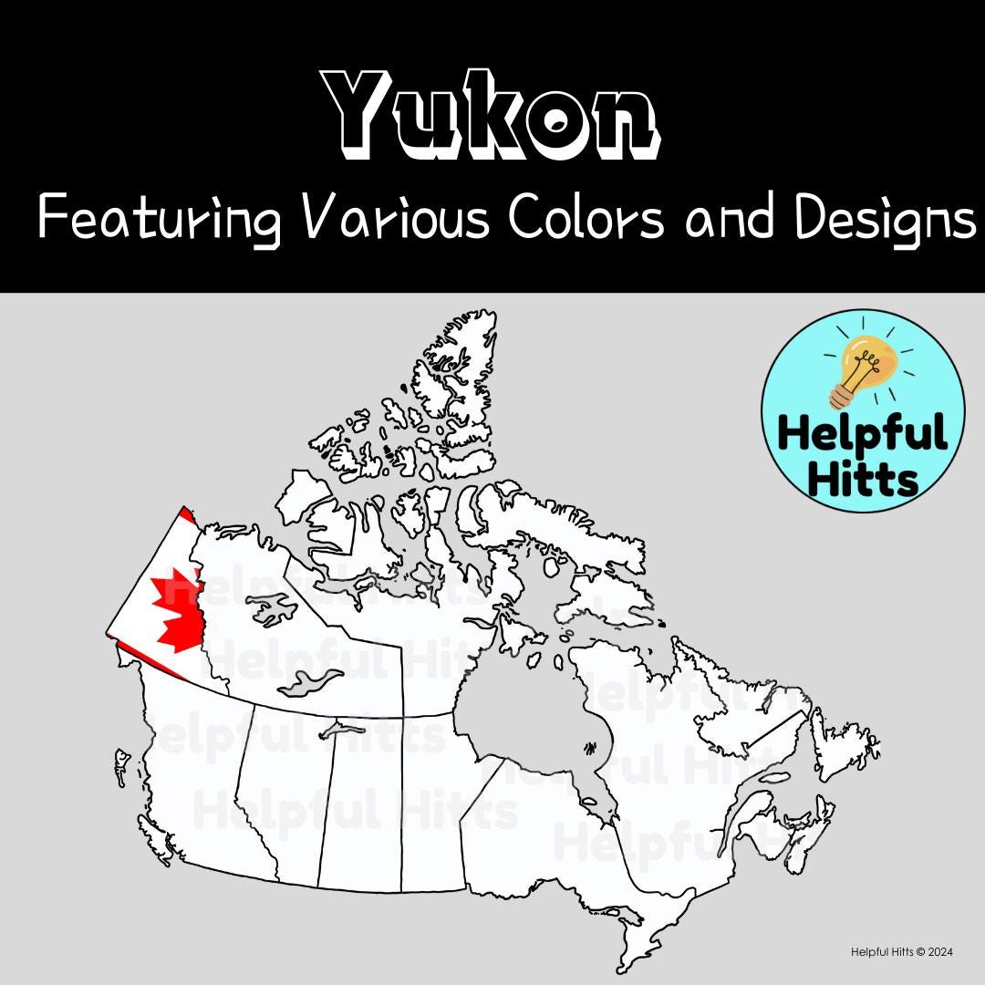 Yukon Map Set Clipart- Clipart for Teachers, Geography, Social Studies ...
