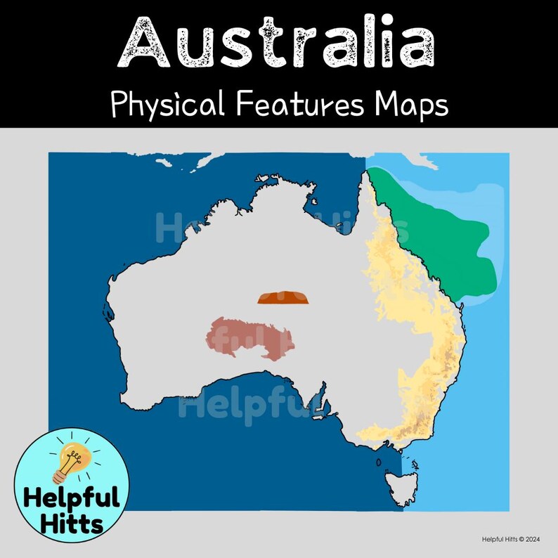 Australia Physical Features Map Set: Geography Clip Art (35 PNG Images ...