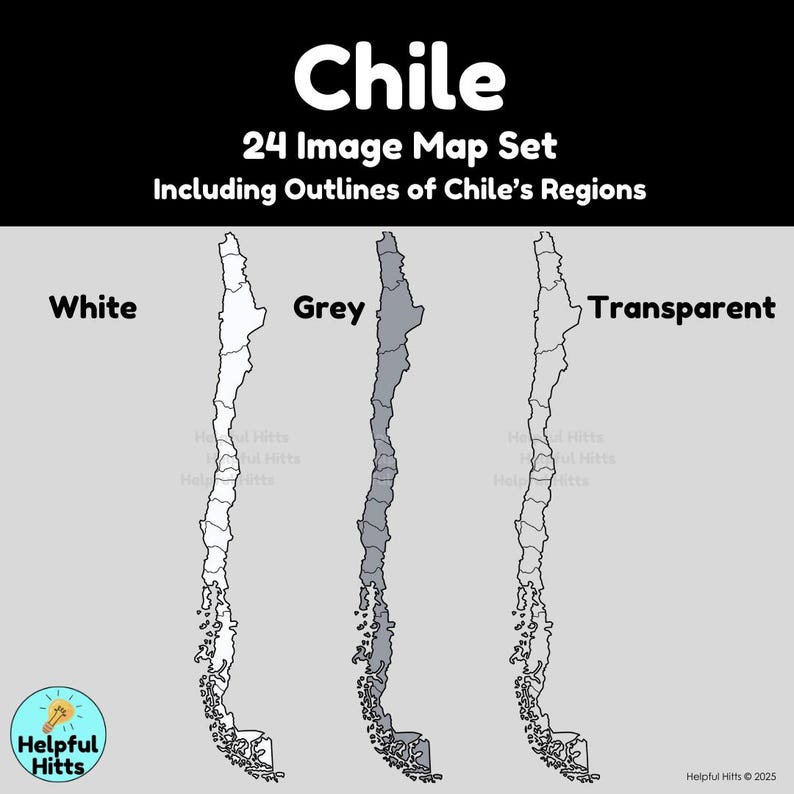 Chile Map Clip Art Set: South America Geography (24 PNG Images) - Etsy