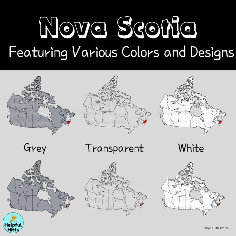 Nova Scotia Map Set Clipart- Clipart for Teachers, Geography, Social ...