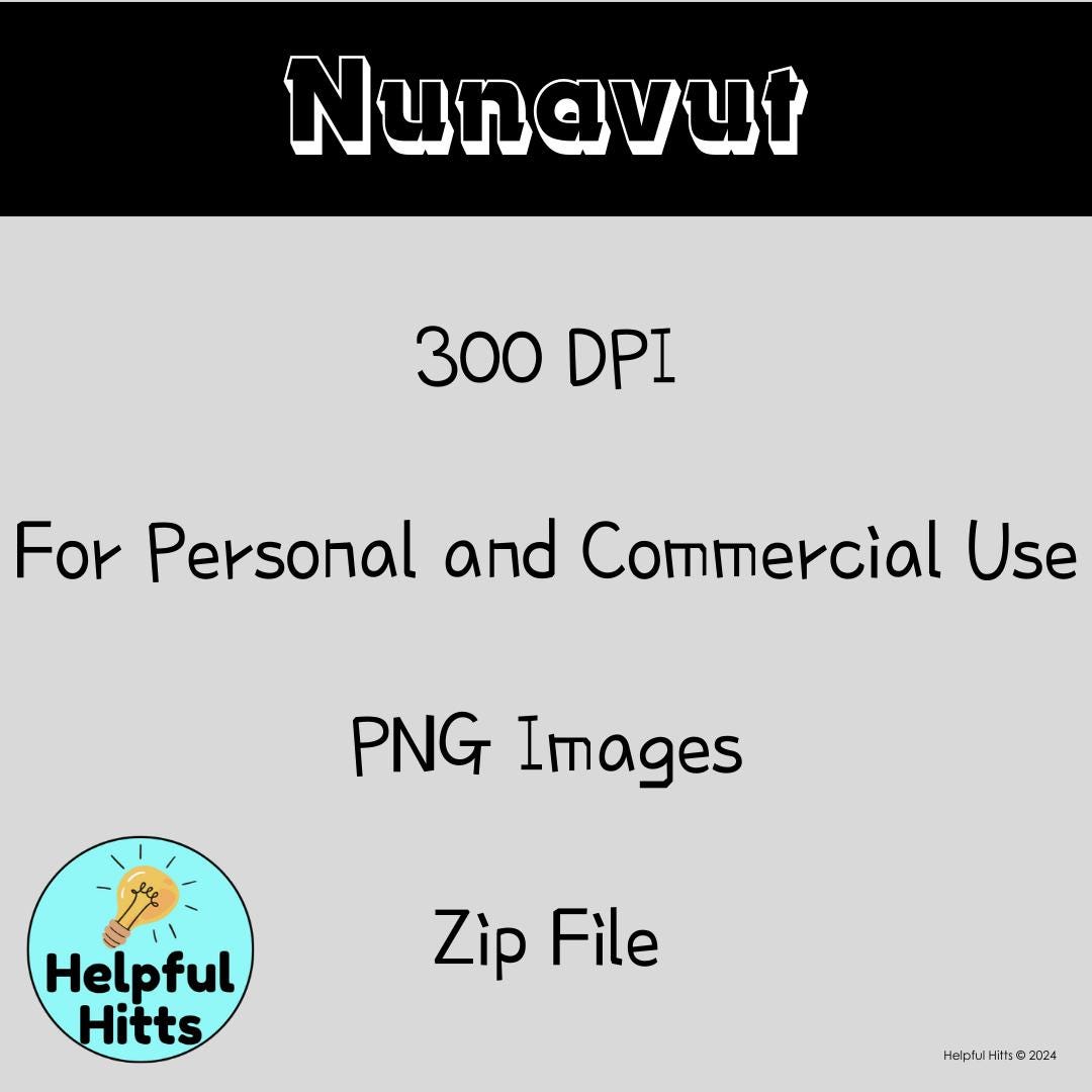 Nunavut Map Set Clip Art (21 PNG Images) - Etsy