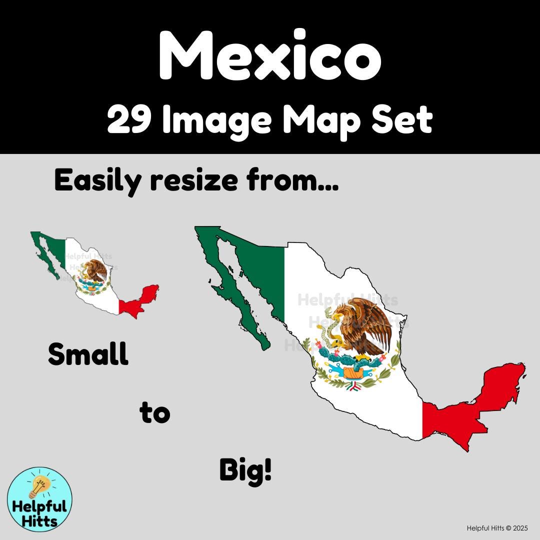 Mexico Map Set- Clipart for Teachers, Geography, Social Studies ...