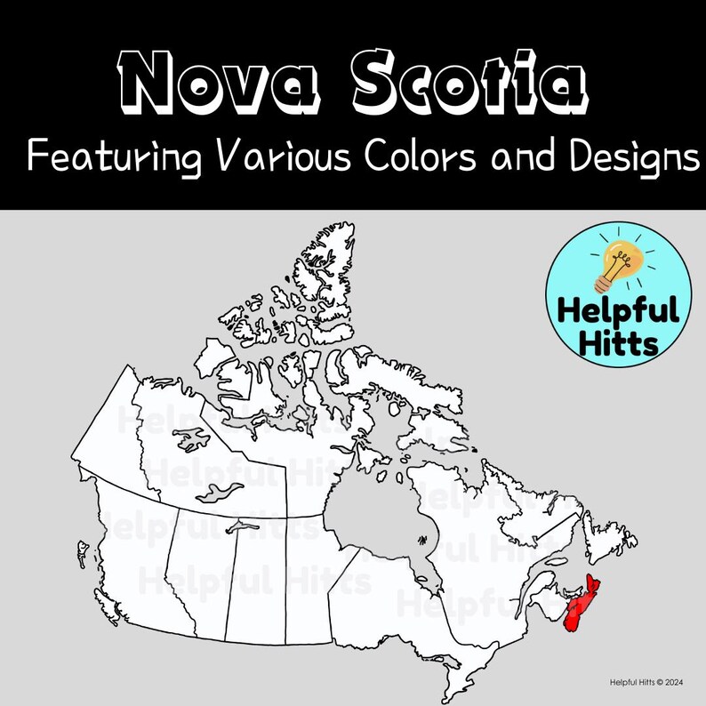 Nova Scotia Map Set Clipart- Clipart for Teachers, Geography, Social ...