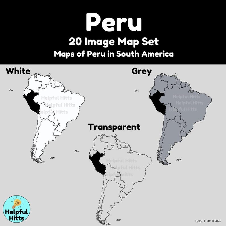 Peru Map Clip Art Set: Political & Geographic (24 PNG Images) - Etsy