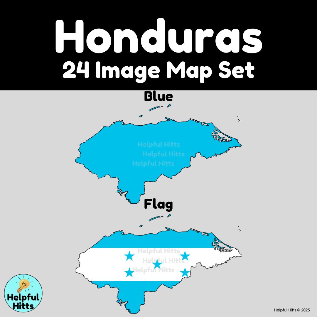 Honduras Map Set- Clip Art for Teachers, Geography, Social Studies ...