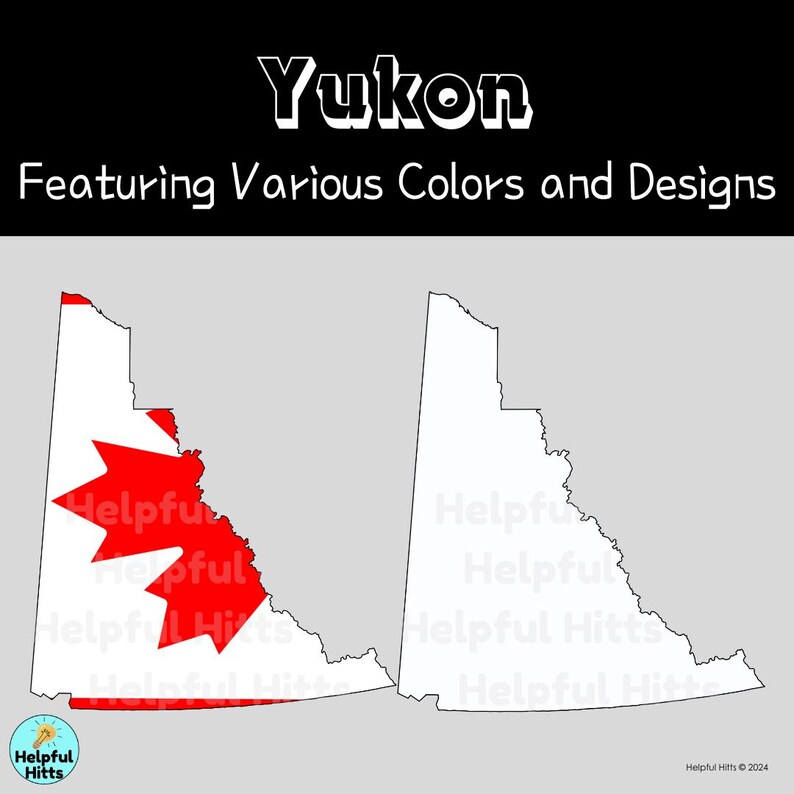 Yukon Map Set Clipart- Clipart for Teachers, Geography, Social Studies ...