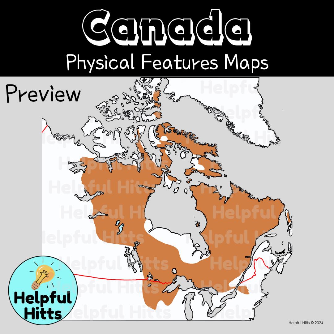 Canada Physical Features Map Set: Clip Art for Teachers (21 PNG Images ...
