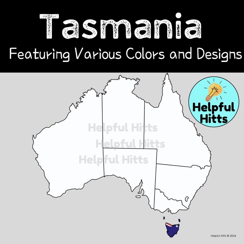 Tasmania Map Clip Art Set: Australian Geography (25 PNG Images) - Etsy