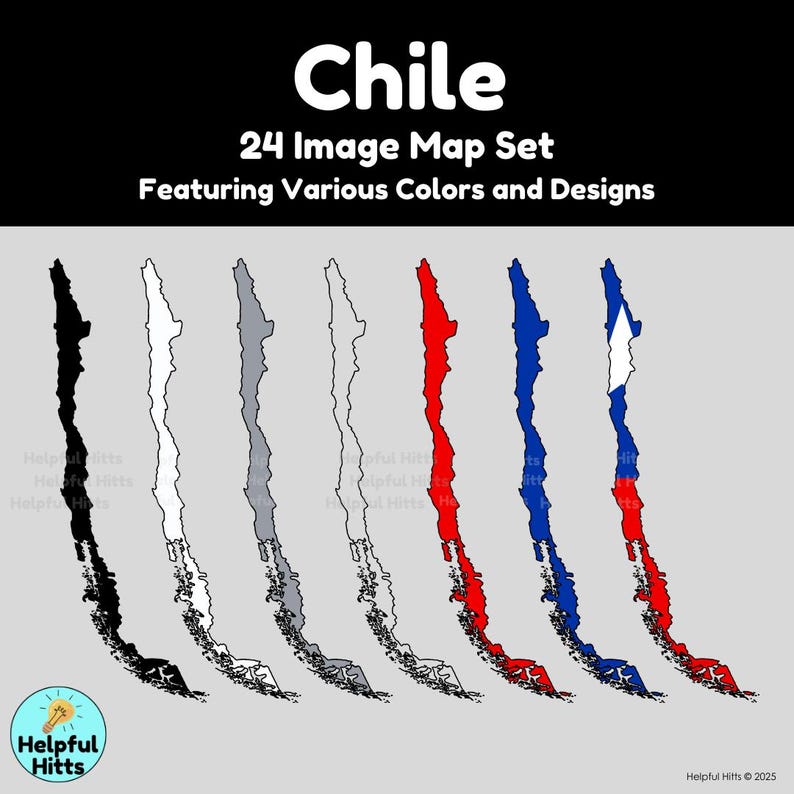 Chile Map Clip Art Set: South America Geography (24 PNG Images) - Etsy