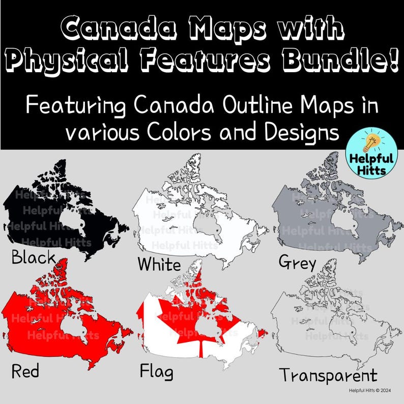 Canada Maps With Physical Features BUNDLE! - Etsy