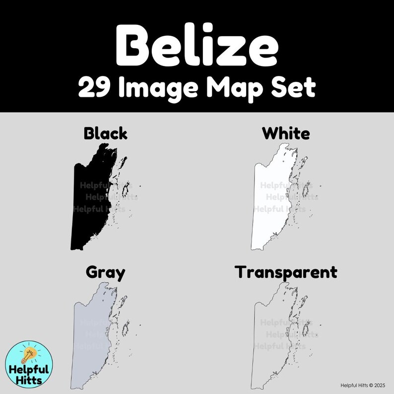 Belize Map Clip Art Set: Geography, Social Studies (29 PNG Images) - Etsy