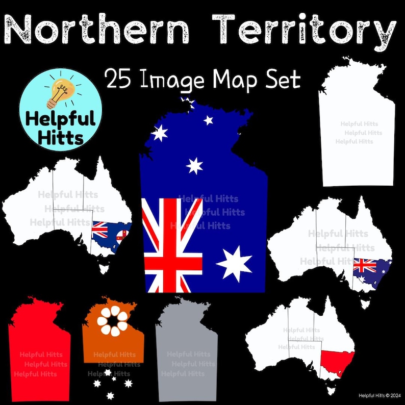 Northern Territory Map Set Clip Art (25 PNG Images) - Etsy