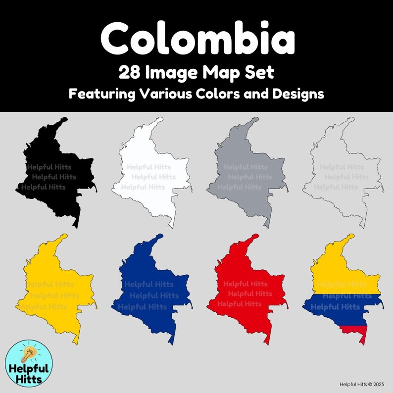 Colombia Map Clip Art Set: South America Geography (28 PNG Images) - Etsy