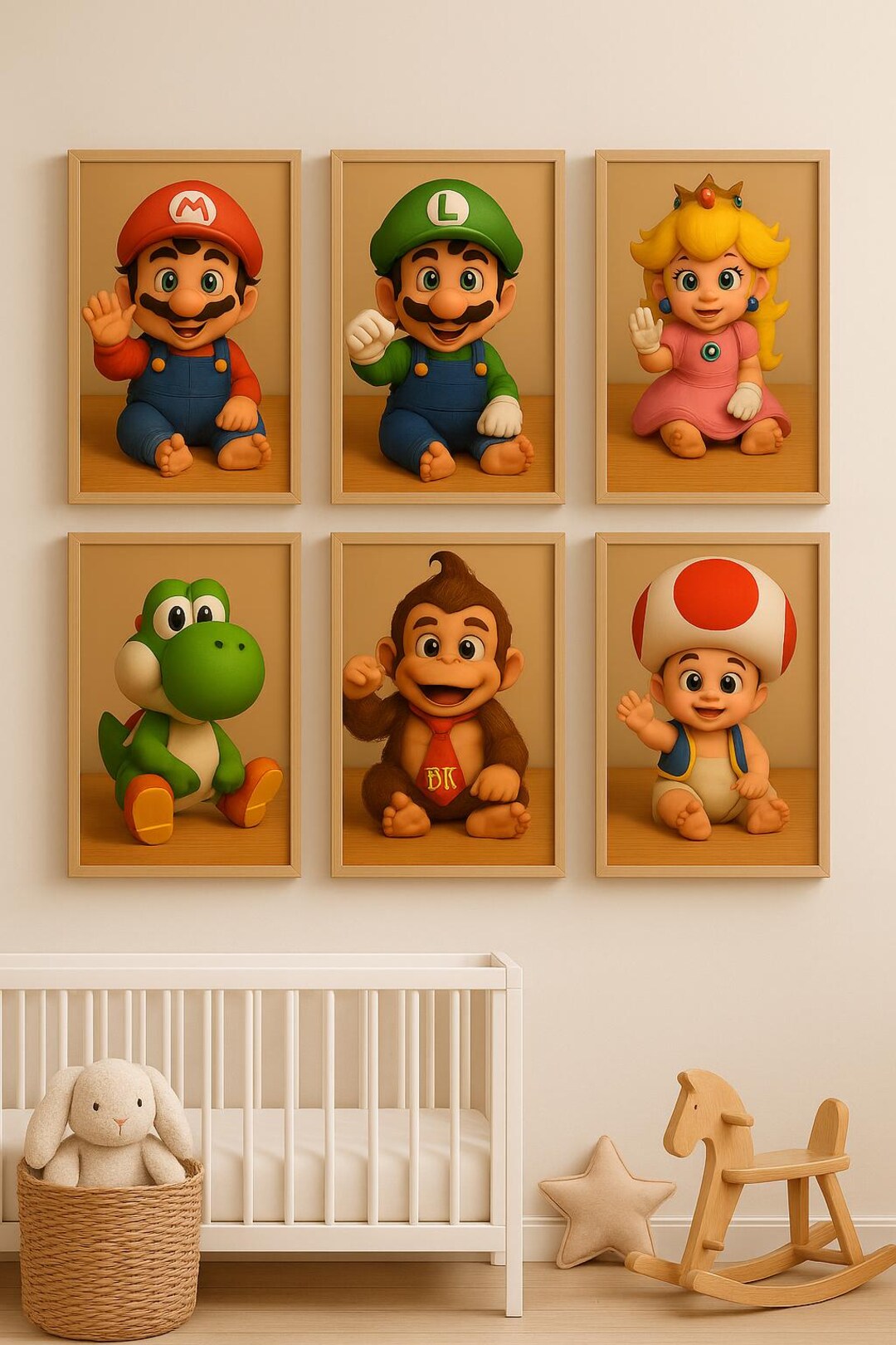 Baby Mario Nursery Wall Art – Set of 6 Prints | Super Mario-inspired ...