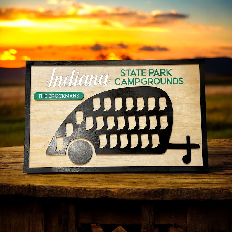 Indiana Personalized State Park Camping Travel Map - Bucket List ...