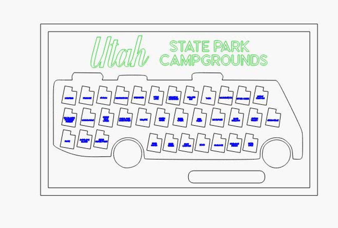 Utah Personalized State Park Camping Travel Map - Bucket List Adventure ...