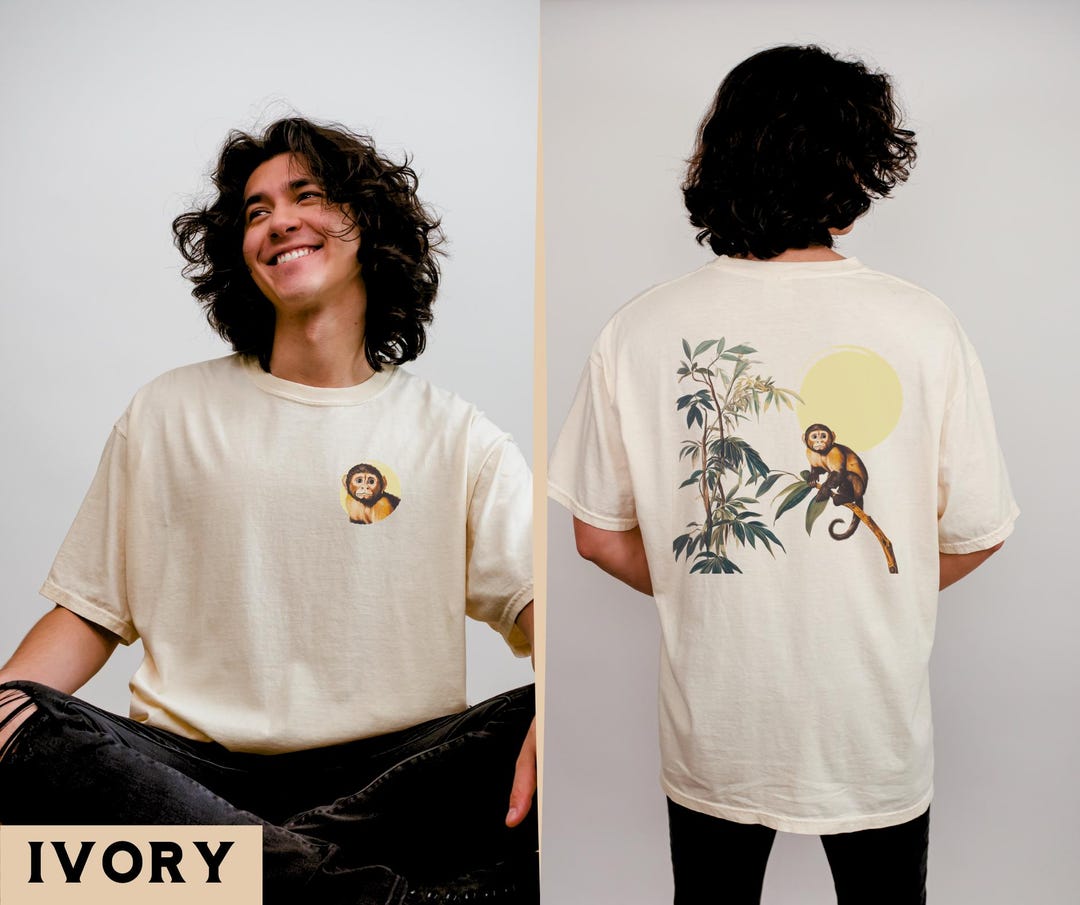 Capuchin Monkey Shirt, Vintage Kids Monkey Graphic Tee, Capuchin Monkey ...