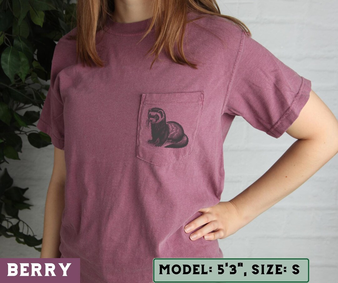 Ferret Pocket T Shirt Cute Ferret Lover Gift Graphic Tee for Ferret ...