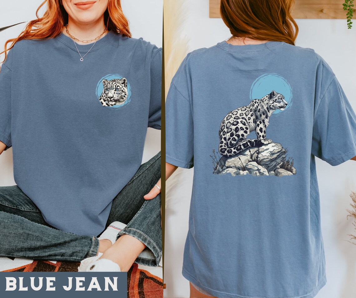 Snow Leopard Shirt, Snow Leopard Graphic T-shirt, Nature-inspired ...