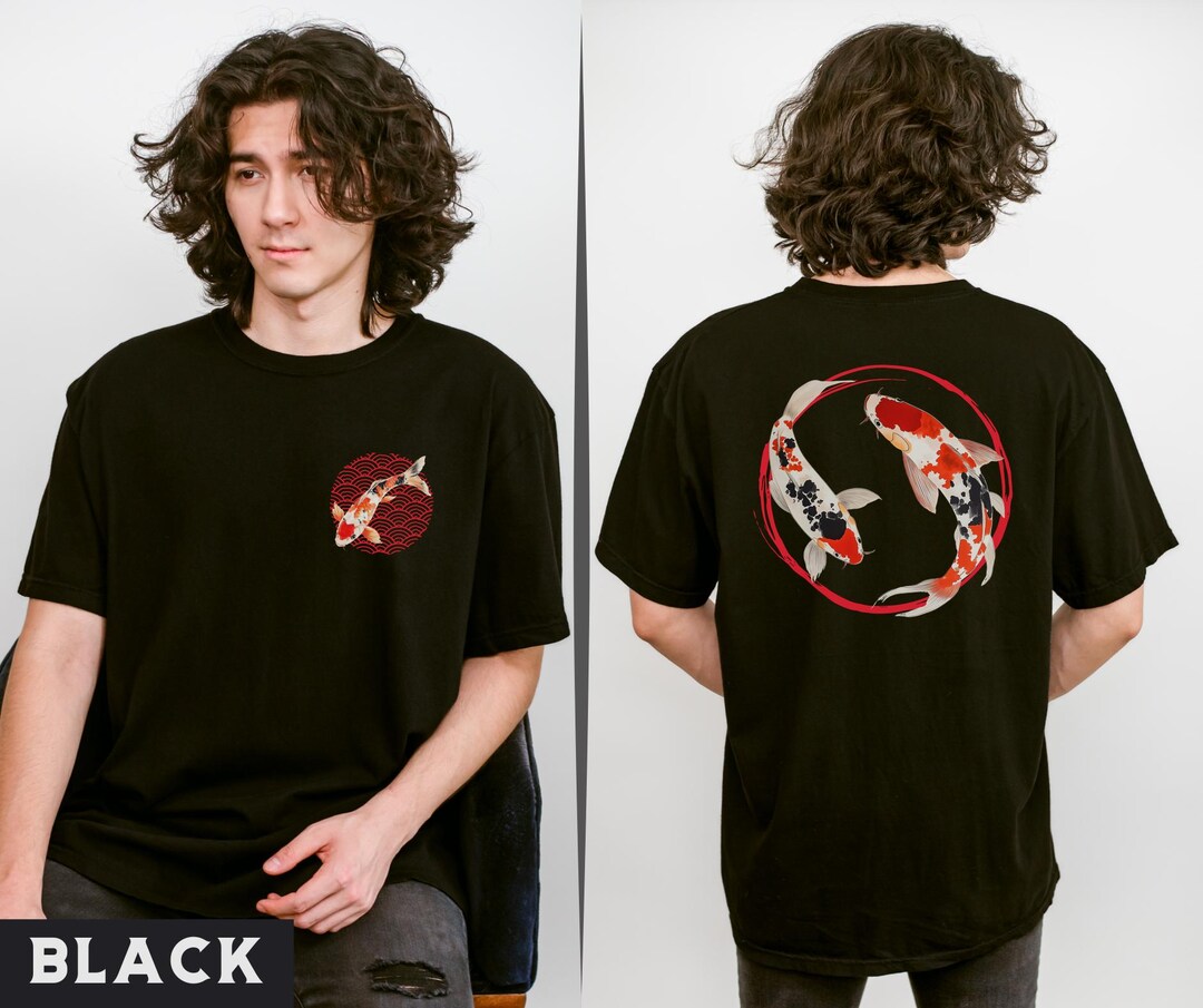Vintage Koi Fish Graphic Tee, Japanese-inspired Zen Art Shirt, Retro ...