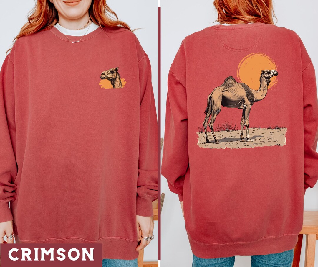 Vintage Style Camel Sweatshirt, Camel Illustration Sweatshirt, Desert ...