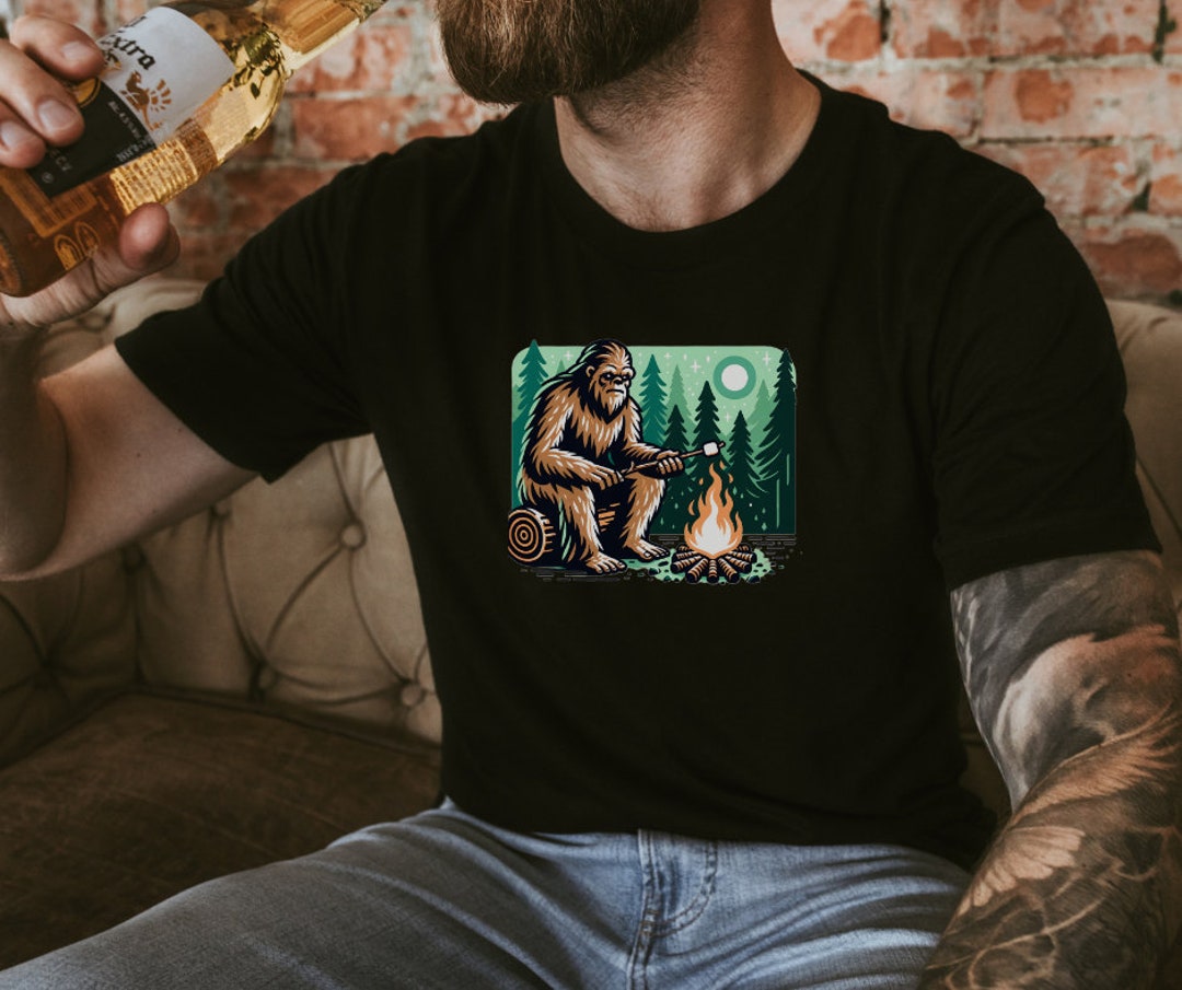 Bigfoot Campfire Tee Sasquatch Forest Shirt Camping T-shirt Gift for ...