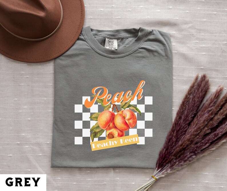 Peach Graphic Tee, Peachy Keen T-shirt, Cute Peach Shirt, Aesthetic ...