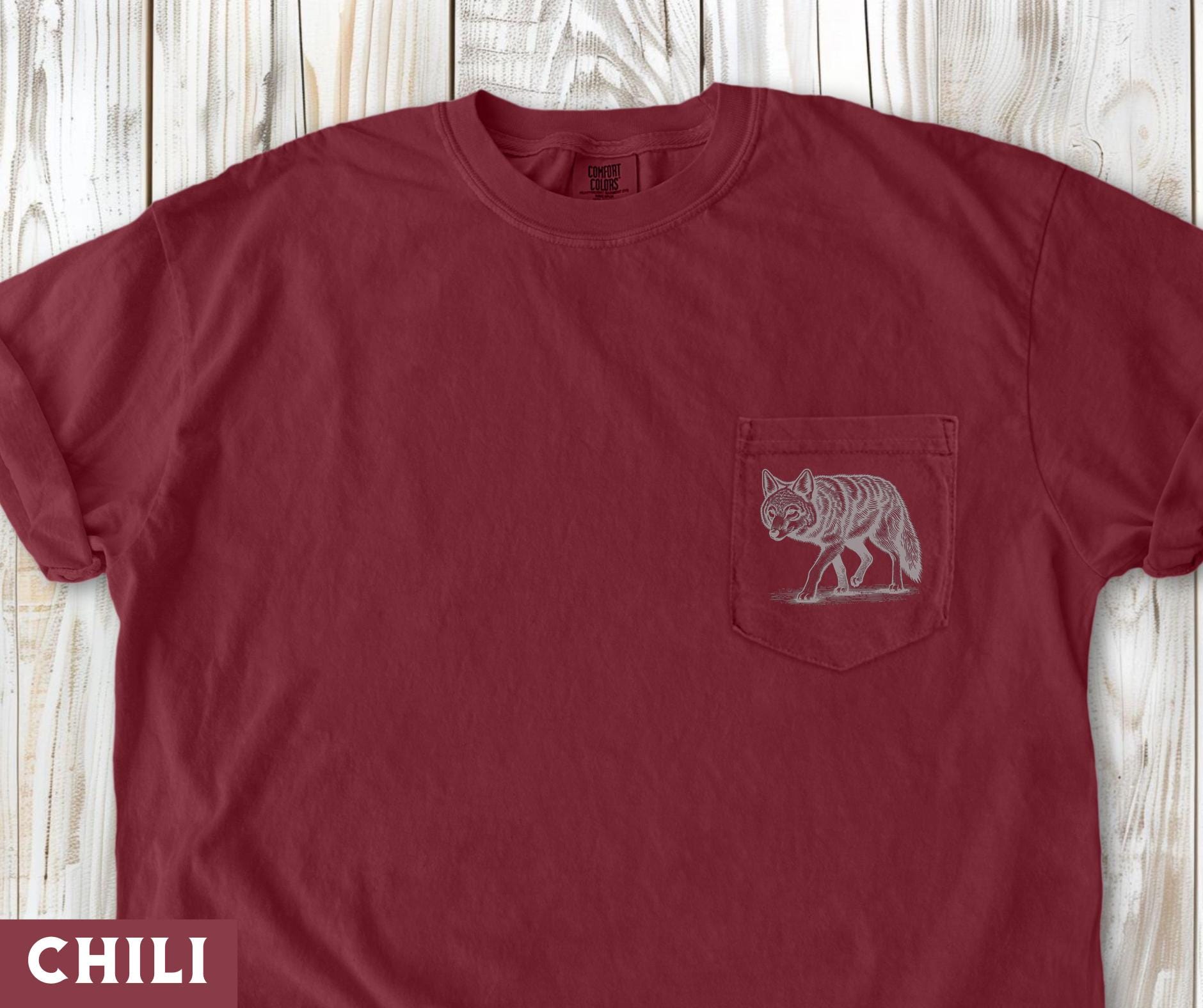 Coyote Shirt Coyote Pocket Tee Cool Coyote Graphic Tshirt Vintage ...
