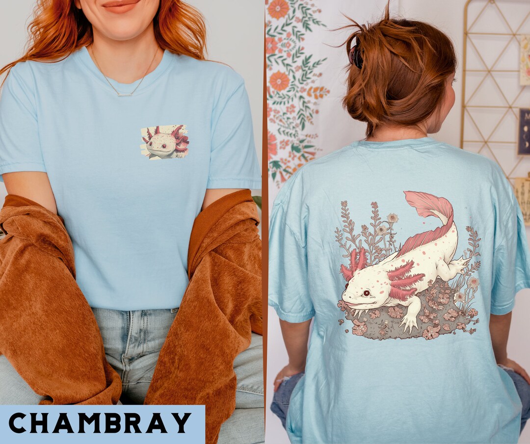 Axolotl T-shirt With Nature Scene, Aquatic Wildlife Axolotl Shirt ...
