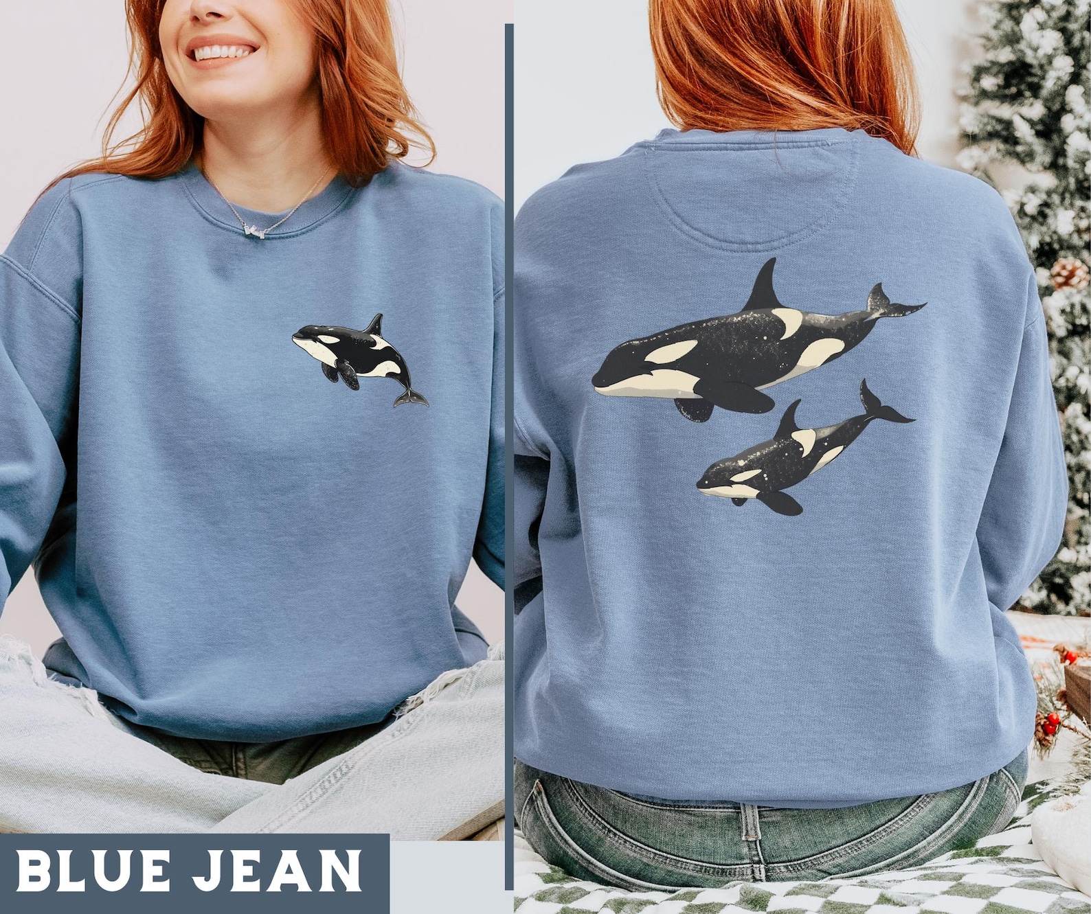 Vintage Orca Whale Sweatshirt, Killer Whale Graphic Pullover, Ocean ...