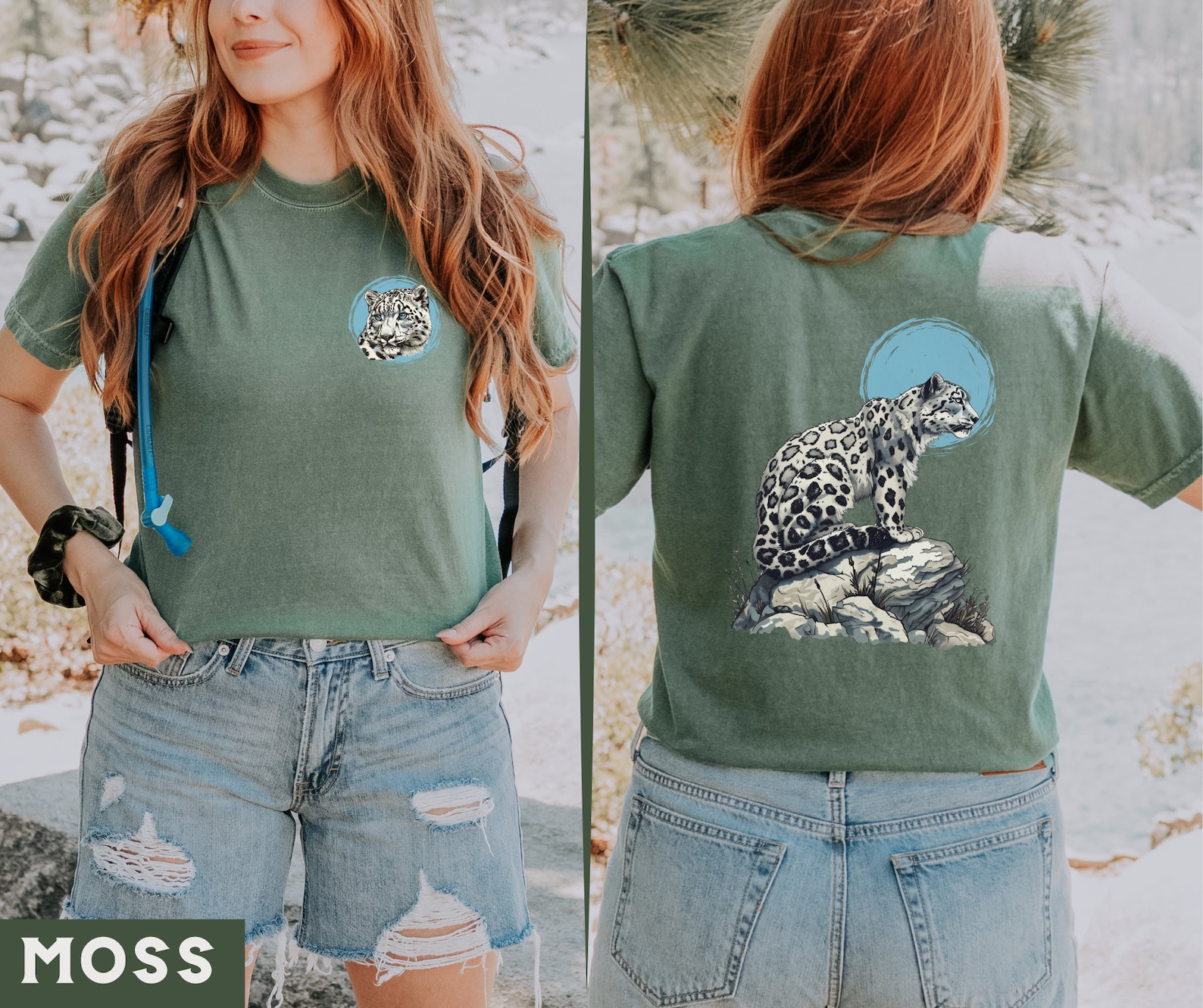 Snow Leopard Shirt, Snow Leopard Graphic T-shirt, Nature-inspired ...