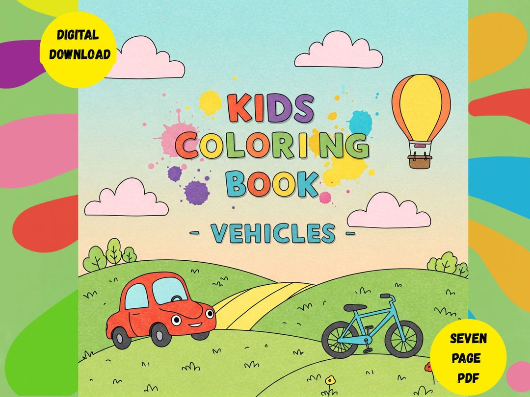 Ultimate Vehicle Coloring Book With Cars, Trucks, Planes and Boats for ...