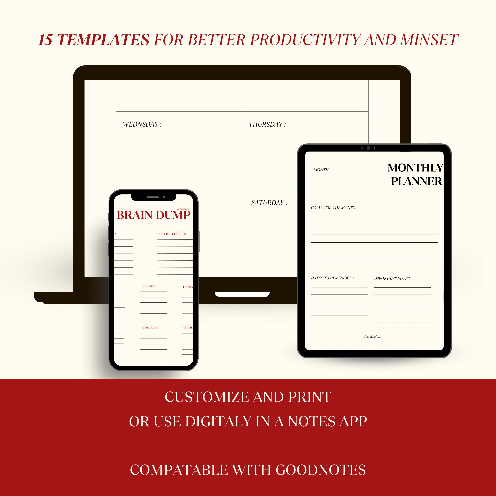 ADHD Brain Dump, Productivity, and Mindset Digital Template, To-do List ...