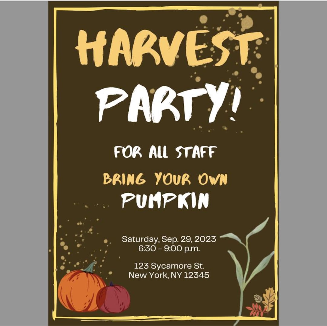 Fall Party Invite Template for Instagram or Print Canva Template - Etsy