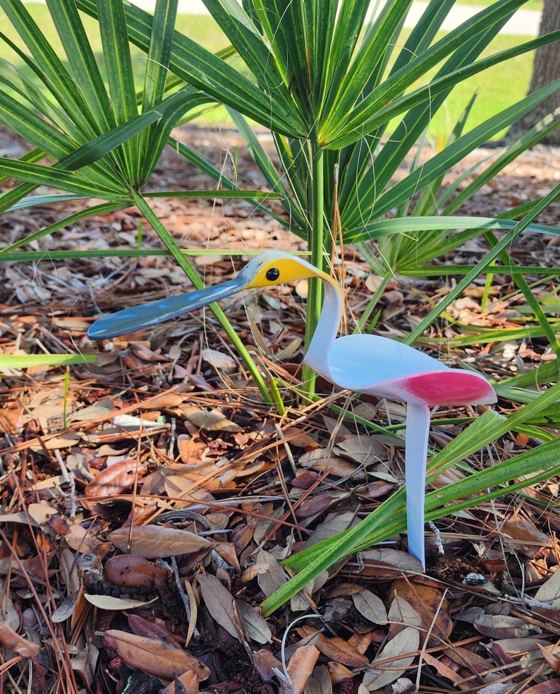 Spoon Bill With Gray Beak-garden Stake - Etsy