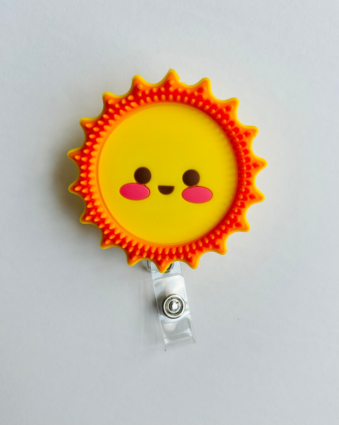 Sensory Smiling Sun Badge Reel Teacher Student Badge Holder Nurse Gift ...