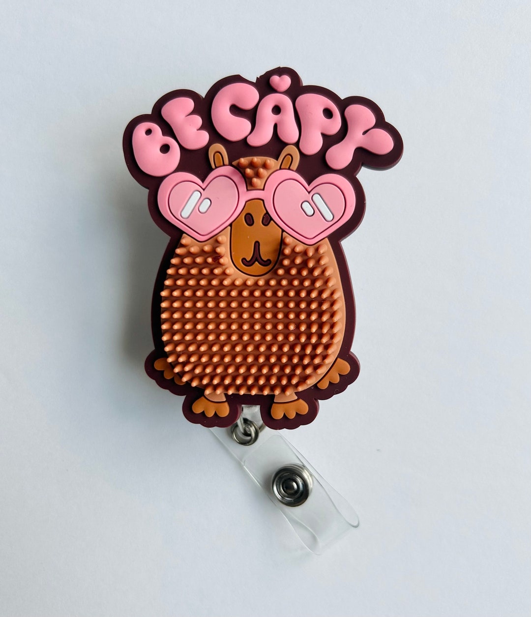 Be Capy Sensory Capybara Badge Reel | Teacher Student Badge Holder ...