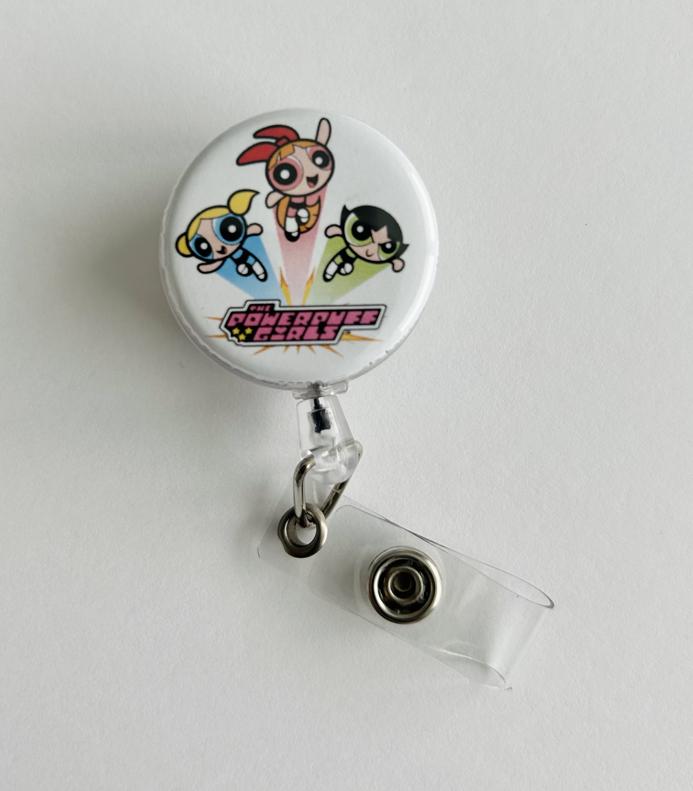 Cute Powerpuff Girls Button Clip Badge Reel Teacher Student Badge ...