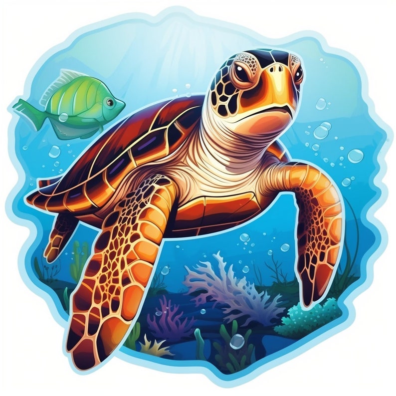 Sea Turtle Sticker - Etsy