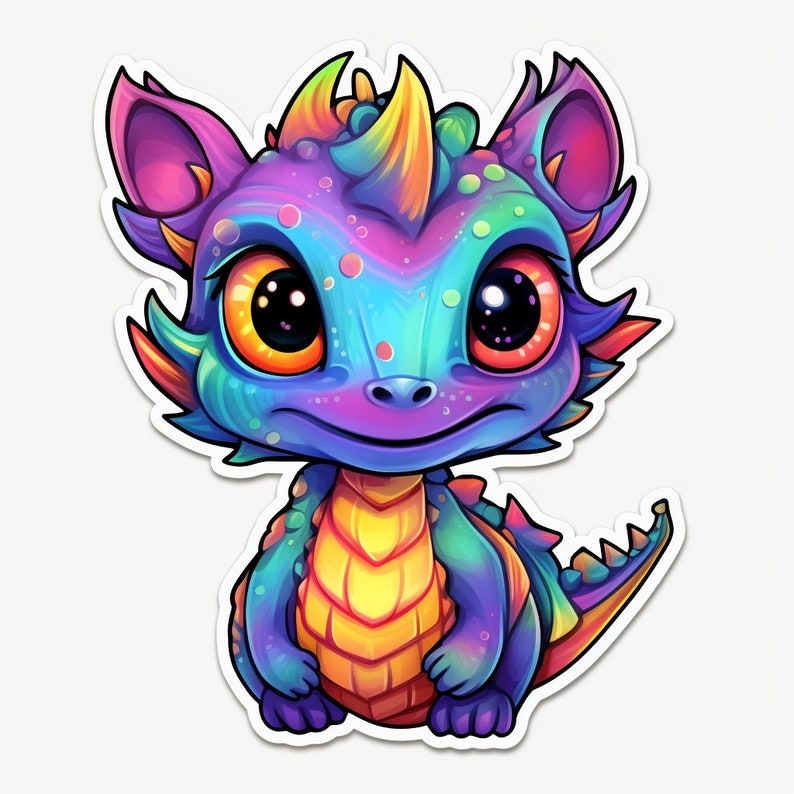 Cute Dragon Sticker - Etsy