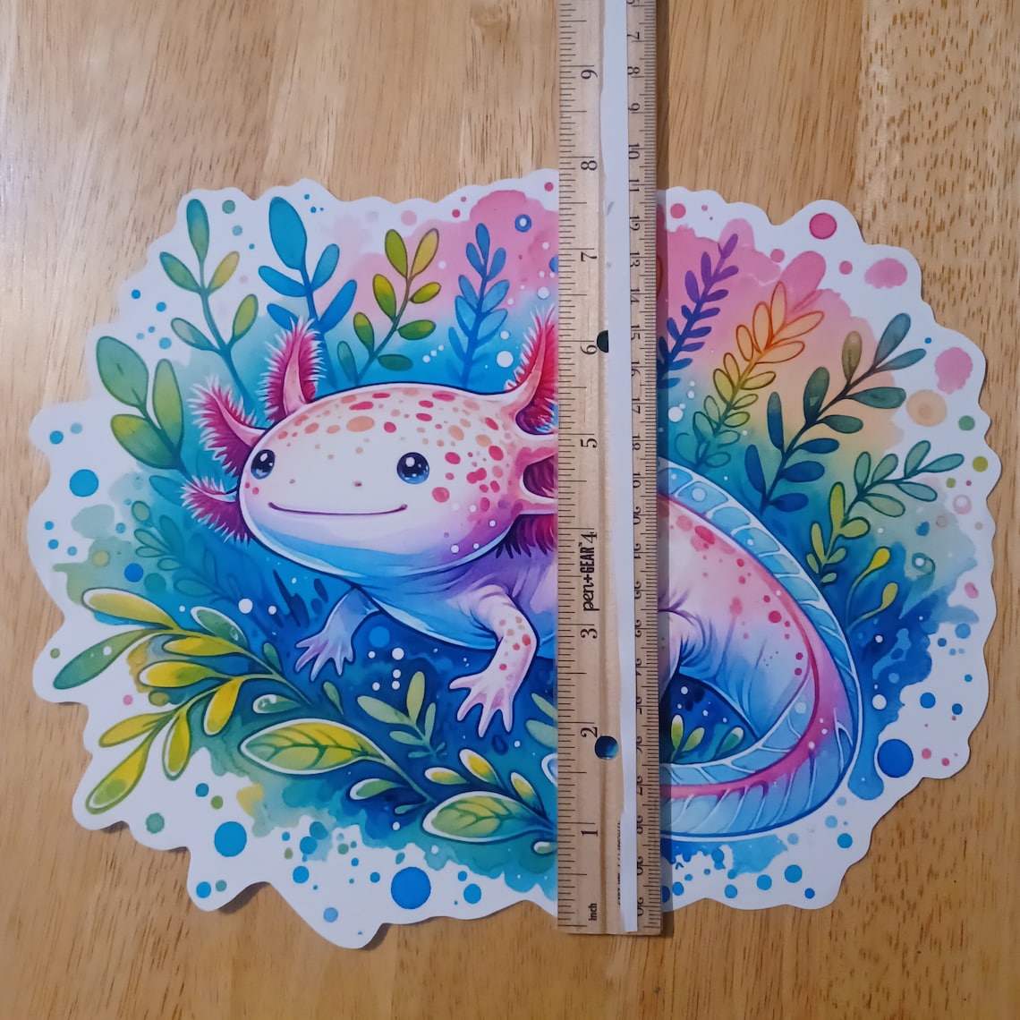 Axolotl in a Rainbow Environment - Color Critters - Vinyl Sticker ...