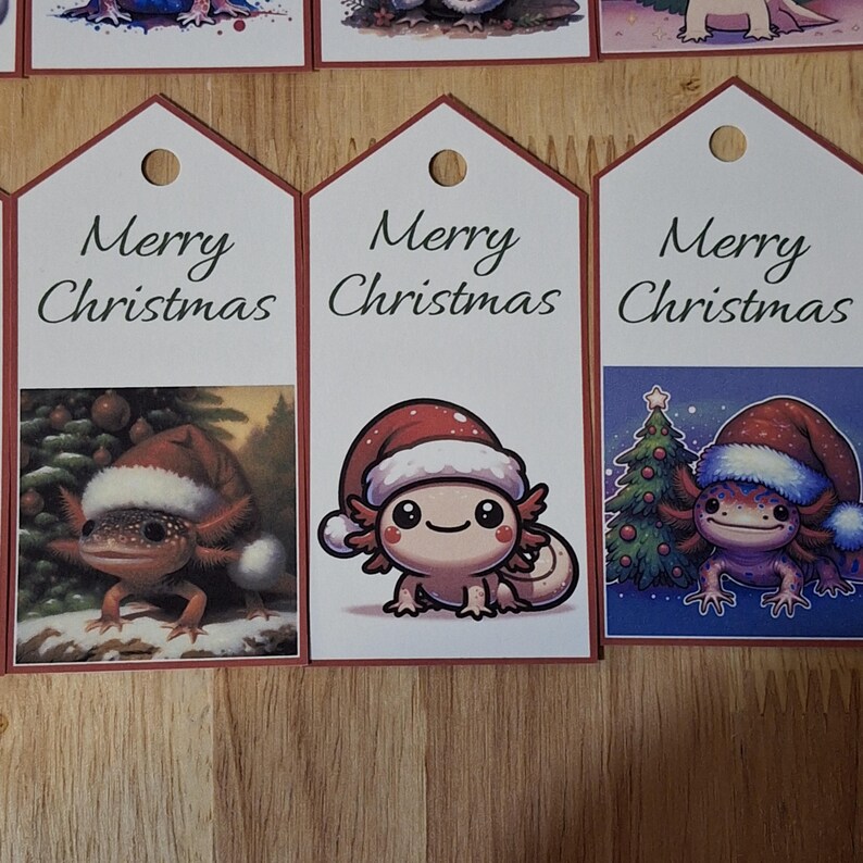 Adorable Axolotl Holiday Gift Tags - Set of 10 - Hanging Variety ...