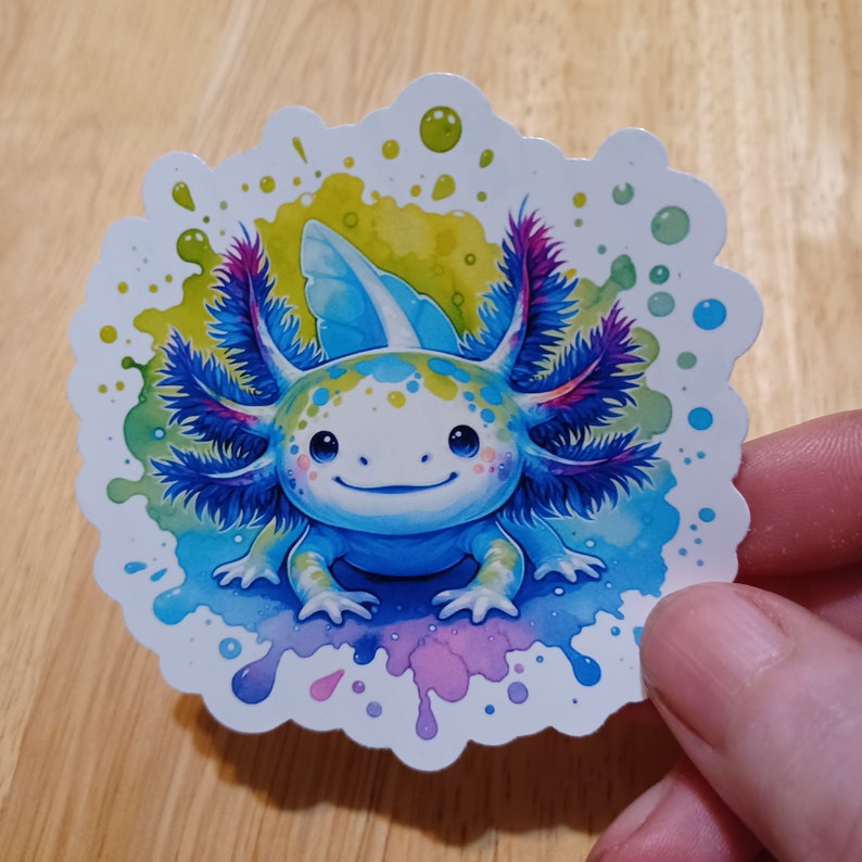 Axolotl - Multicolor - Colorful Critters - Vinyl Sticker / Decal ...